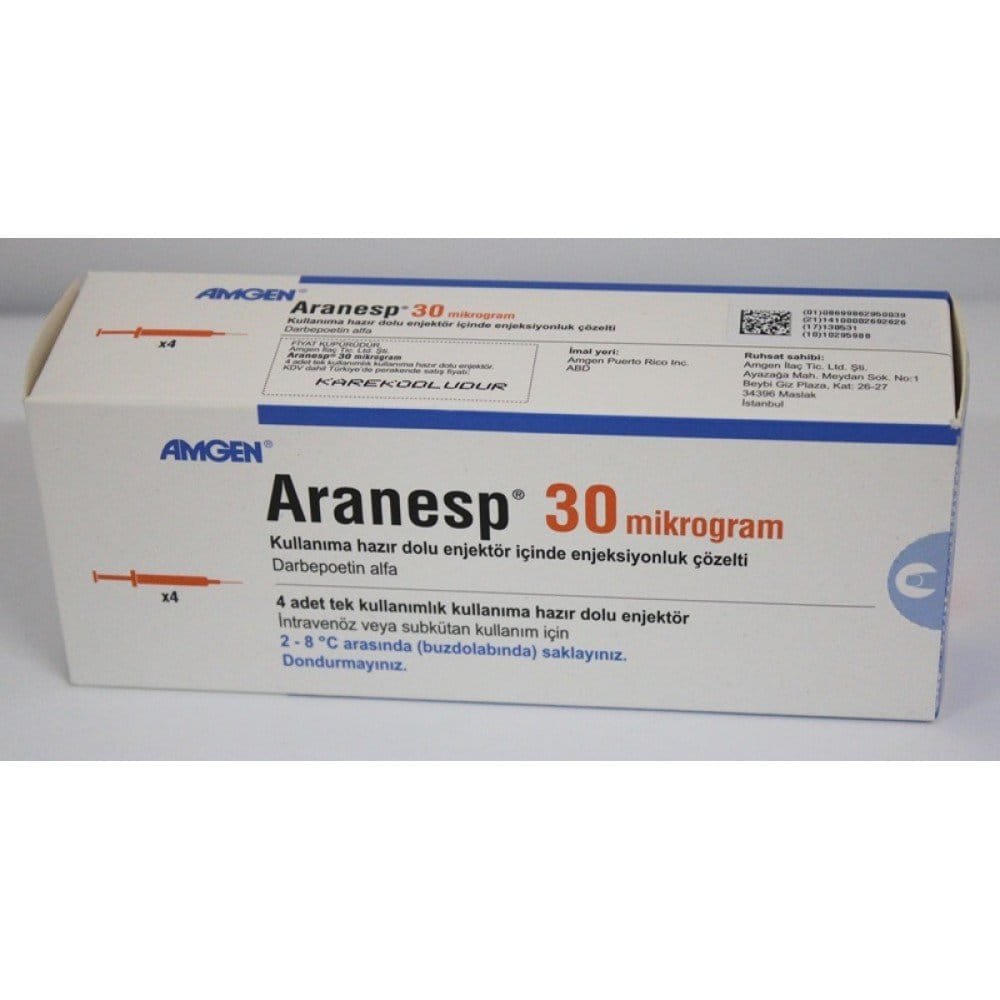 Aranesp 100 MCG 4 Kullanıma Hazır Dolu Enjektör Icinde Enj. Çözelti ...